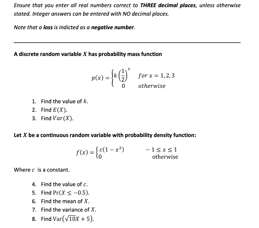Solved Ensure that you enter all real numbers correct to | Chegg.com