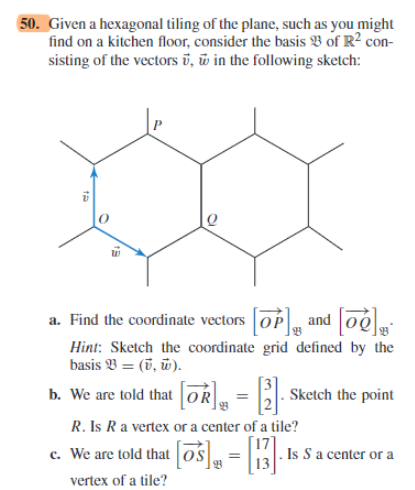 Solved 50. Given a hexagonal tiling of the plane, such as | Chegg.com