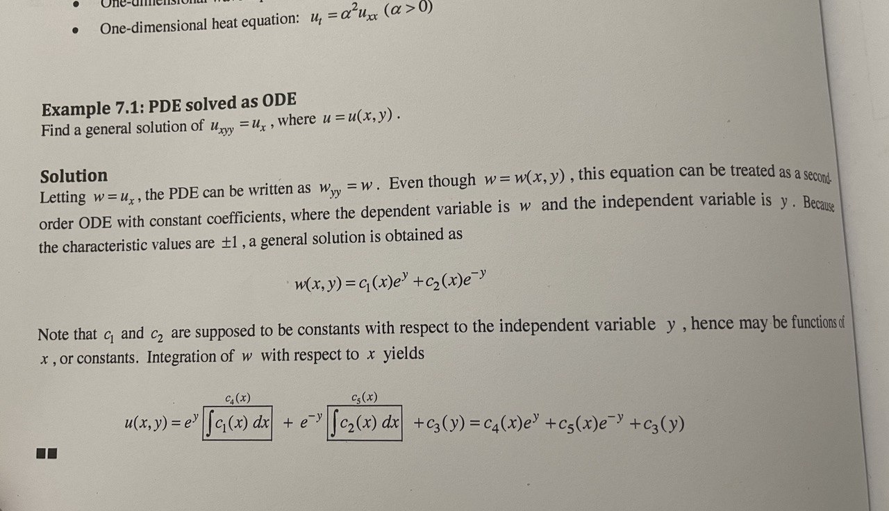 Solved Solve the PDE as an ODE . Two examples are given . | Chegg.com