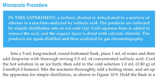Solved Microscale Procedure IN THIS EXPERIMENT, a tertiary | Chegg.com