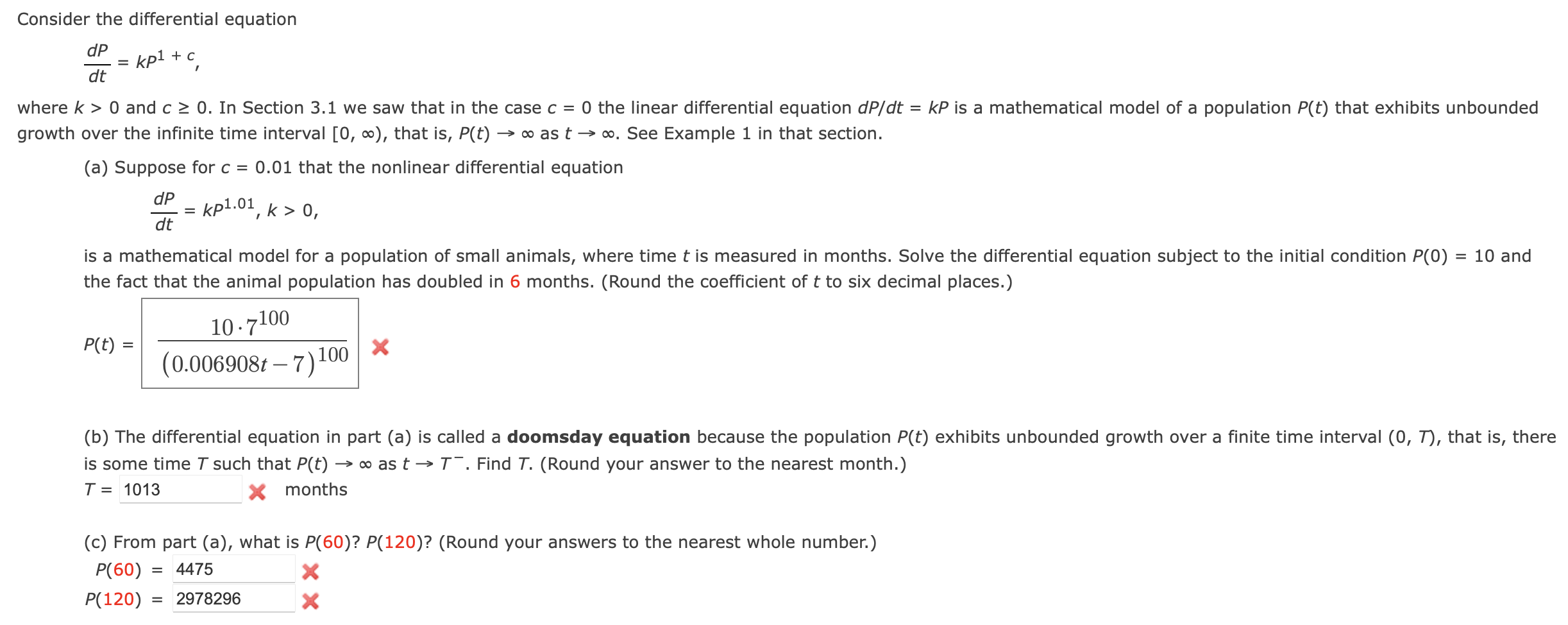 Solved Consider the differential equationdPdt=kP1+cgrowth | Chegg.com