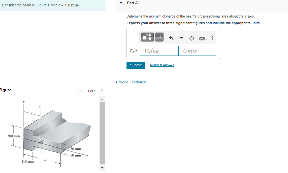 Solved Consider the beam in with a=450 mm. Part A Determine | Chegg.com