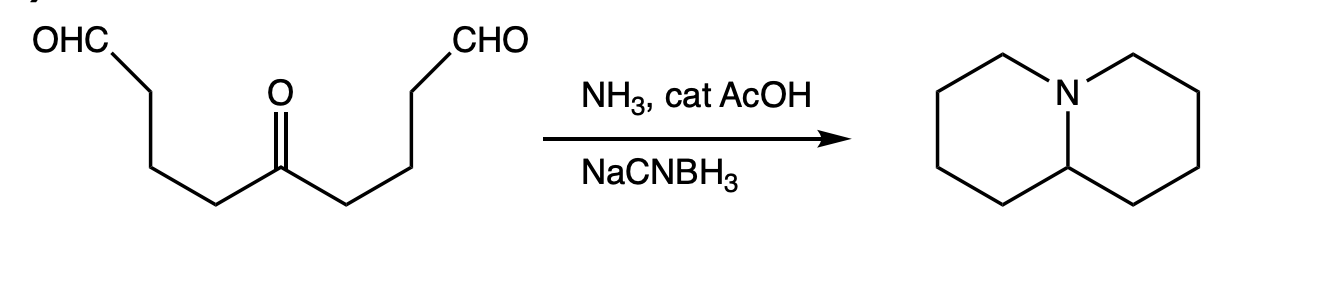 Solved OHC, CHO NH3, cat AcOH N NaCNBH3 | Chegg.com