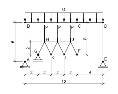 Q=50KN/m. Normal force on bar KL = NKL=40 Kn: a) What | Chegg.com