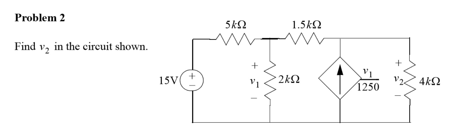 Solved Find v2 in the circuit shown. | Chegg.com