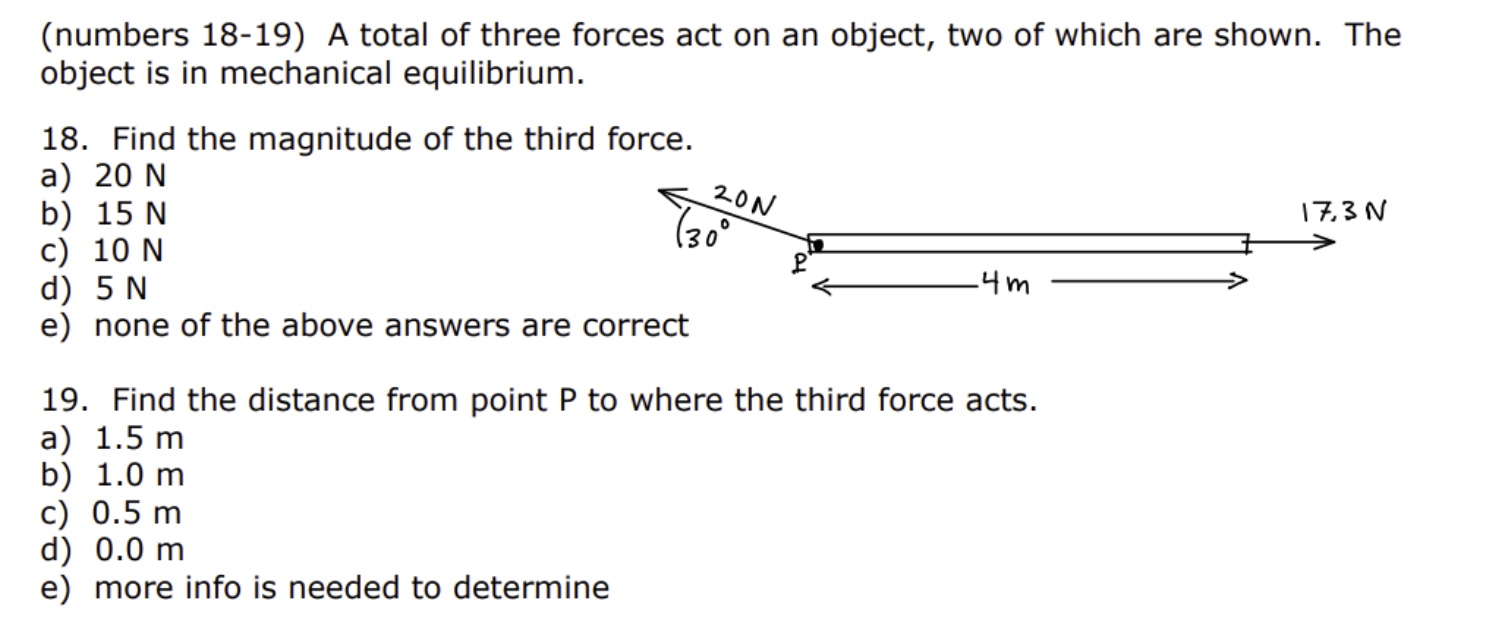 Solved Numbers 18 19 A Total Of Three Forces Act On An