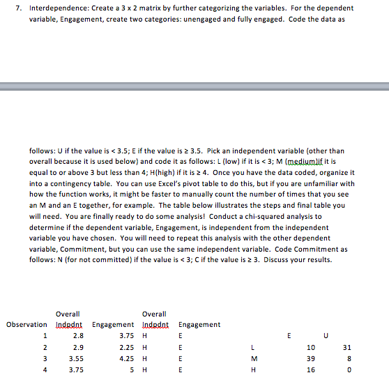 7. Interdependence: Create a 3 x 2 matrix by further | Chegg.com