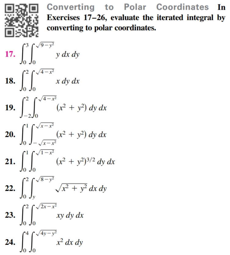 Solved Converting to Polar Coordinates In Exercises 17-26, | Chegg.com