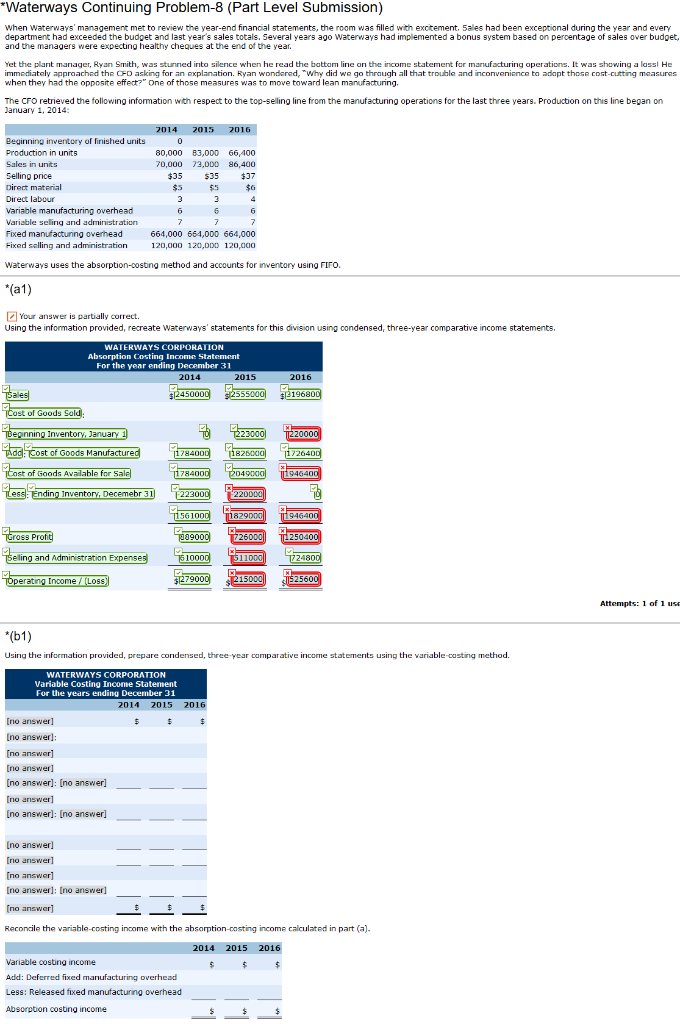 Solved *Waterways Continuing Problem-8 (Part Level | Chegg.com