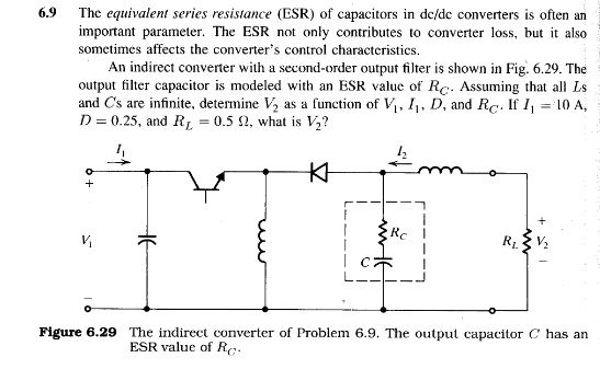 Solved 6.9 The equivalent series resistance (ESR) of | Chegg.com
