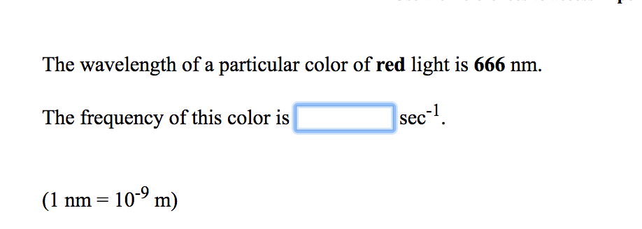 Solved The wavelength of a particular color of red light is | Chegg.com