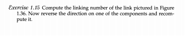 Solved Exercise 1.15 Compute the linking number of the link | Chegg.com