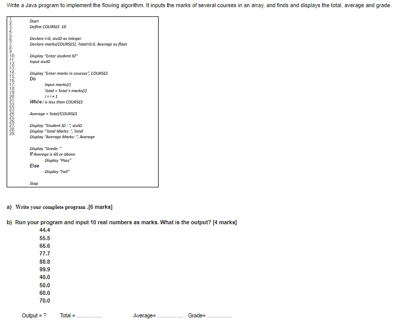 Solved Write a Java program to implement the flowing | Chegg.com