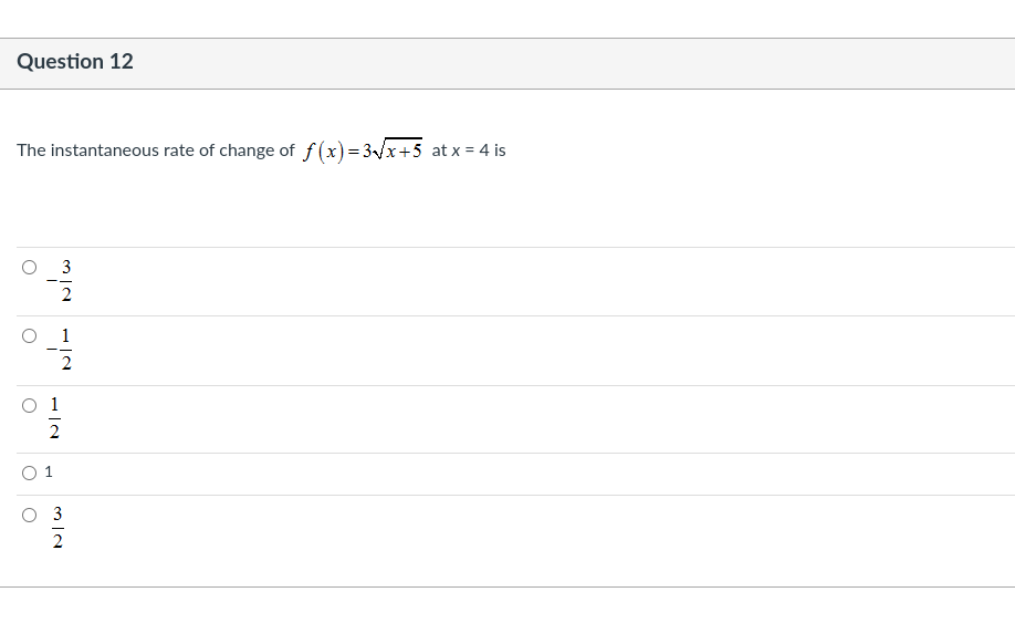 Solved The instantaneous rate of change of f(x)=3x+5 at x=4 | Chegg.com