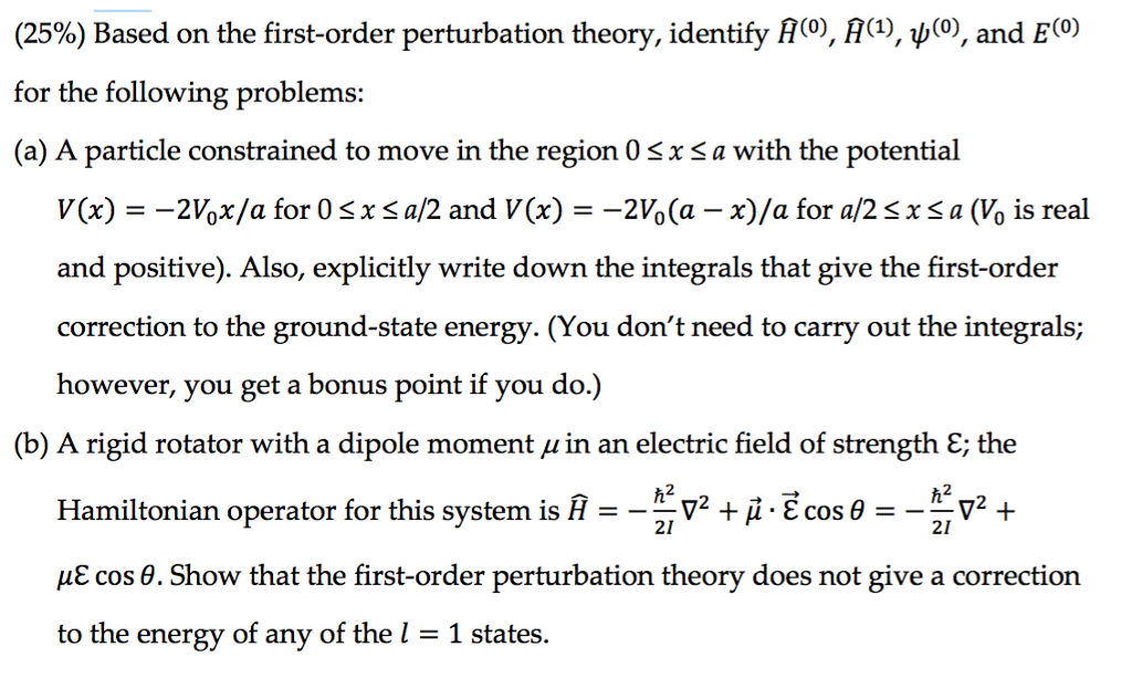 Solved Based On The First‐order Perturbation Theory