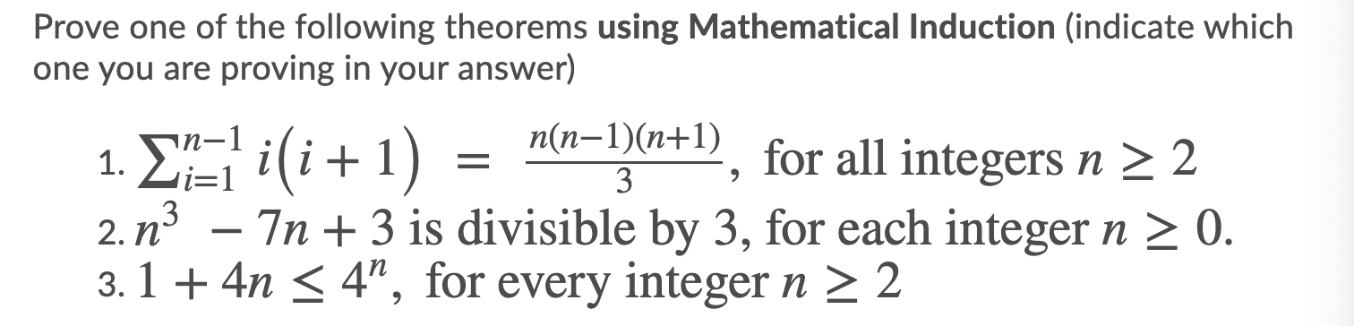 Solved Prove one of the following theorems using | Chegg.com