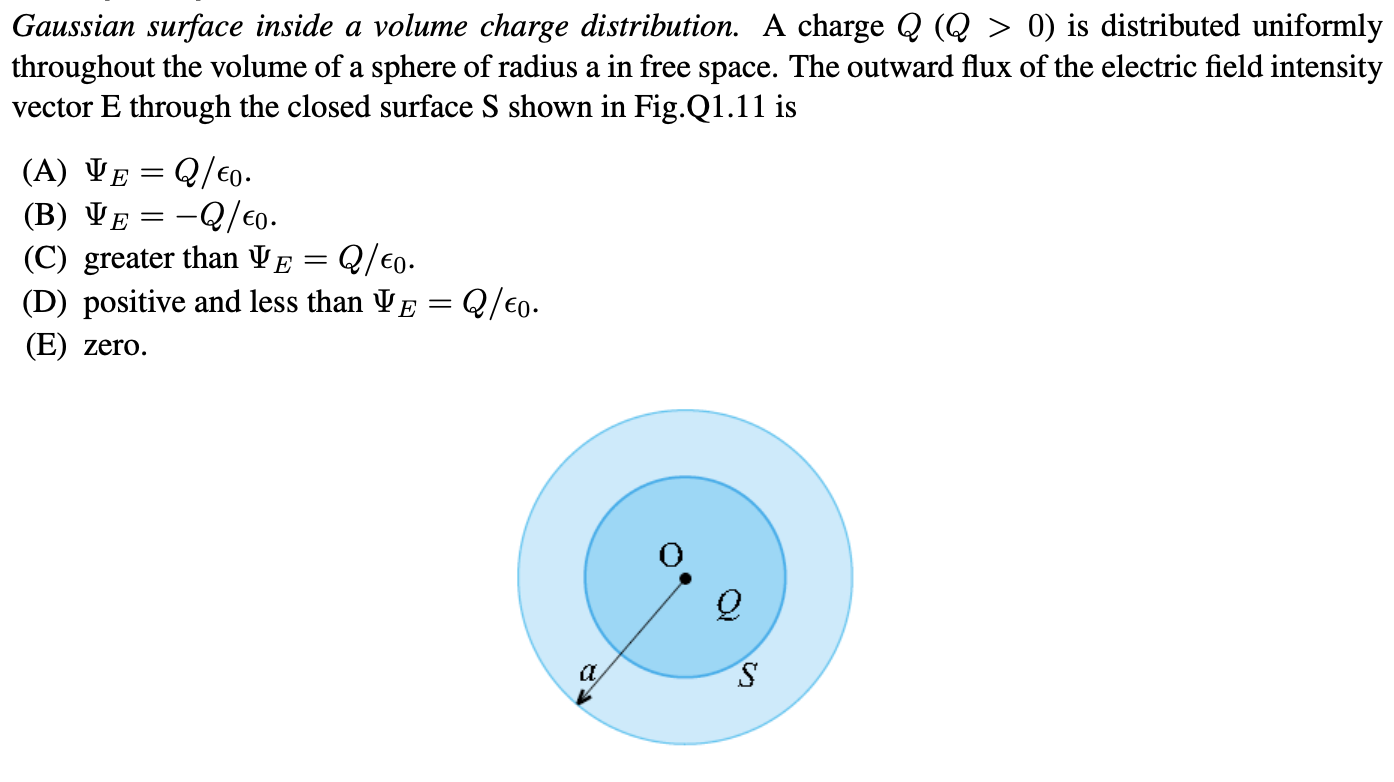 Solved Gaussian surface inside a volume charge distribution. | Chegg.com
