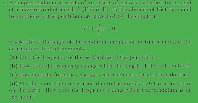 Solved i. A simple pendulum consists of an object of mass m | Chegg.com