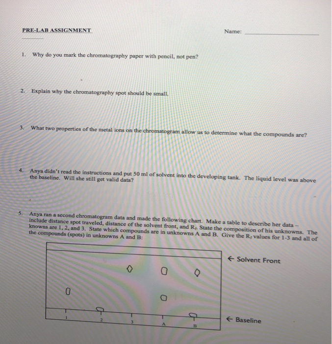 Solved Name: PRE-LAB ASSIGNMENT 1. Why do you mark the | Chegg.com