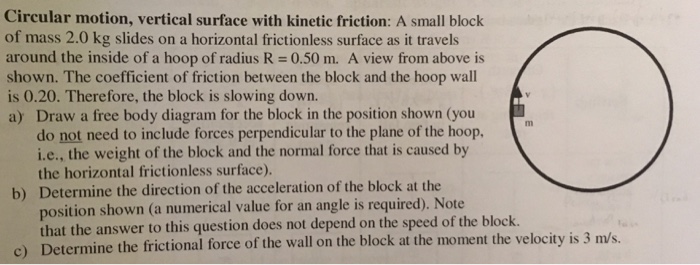 Solved Circular motion, vertical surface with kinetic | Chegg.com