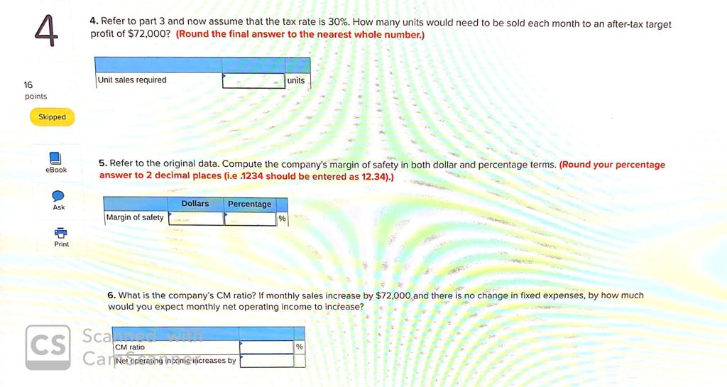 Solved Problem 4-22 Break-Even and Target Profit Analysis; | Chegg.com Solved Problem 4-22 Break-Even and Target Profit Analysis; | Chegg.com