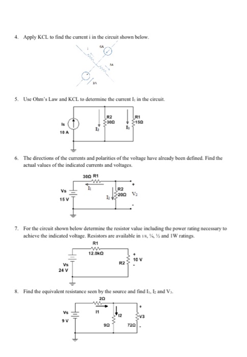 Solved 4. Apply KCL to find the current i in the circuit | Chegg.com