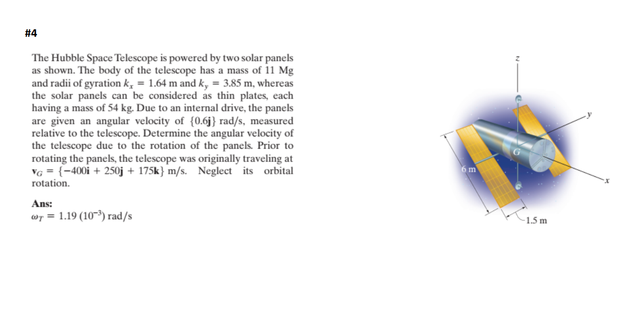 Solved The Hubble Space Telescope is powered by two solar | Chegg.com