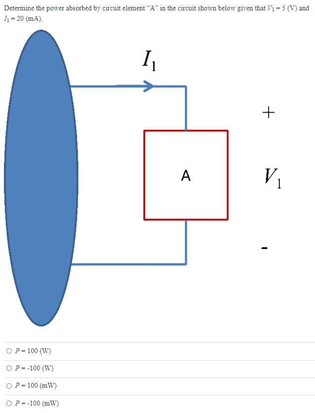 Solved Determine the power absorbed by circuit element “A” | Chegg.com