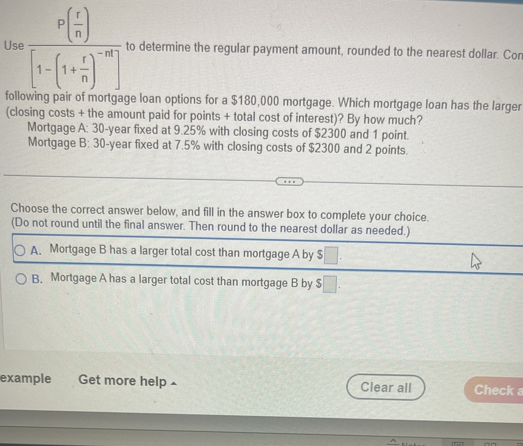Solved Use [1−(1+nr)−nt]P(nr) to determine the regular | Chegg.com