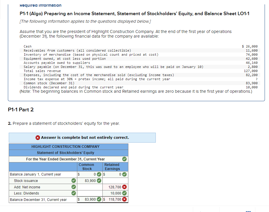Solved P1 1 Algo Preparing An Income Statement Statement