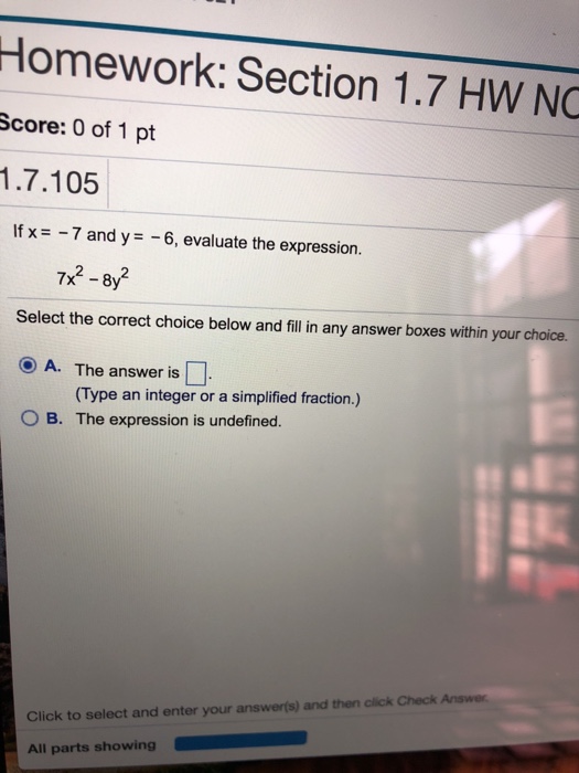 Solved Homework Section 1 7 Hw No Score 0 Of 1 Pt 1 7 105