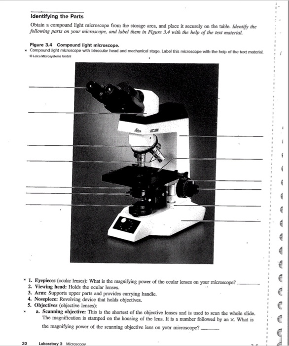 Label the parts of the microscopes, and also answer | Chegg.com