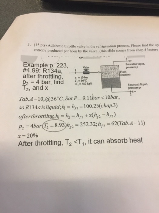 Solved 3. (15 pts) Adiabatic throttle valve in the | Chegg.com