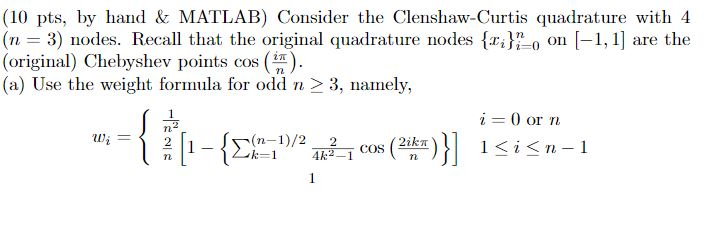 (10 pts, by hand & MATLAB) Consider the | Chegg.com