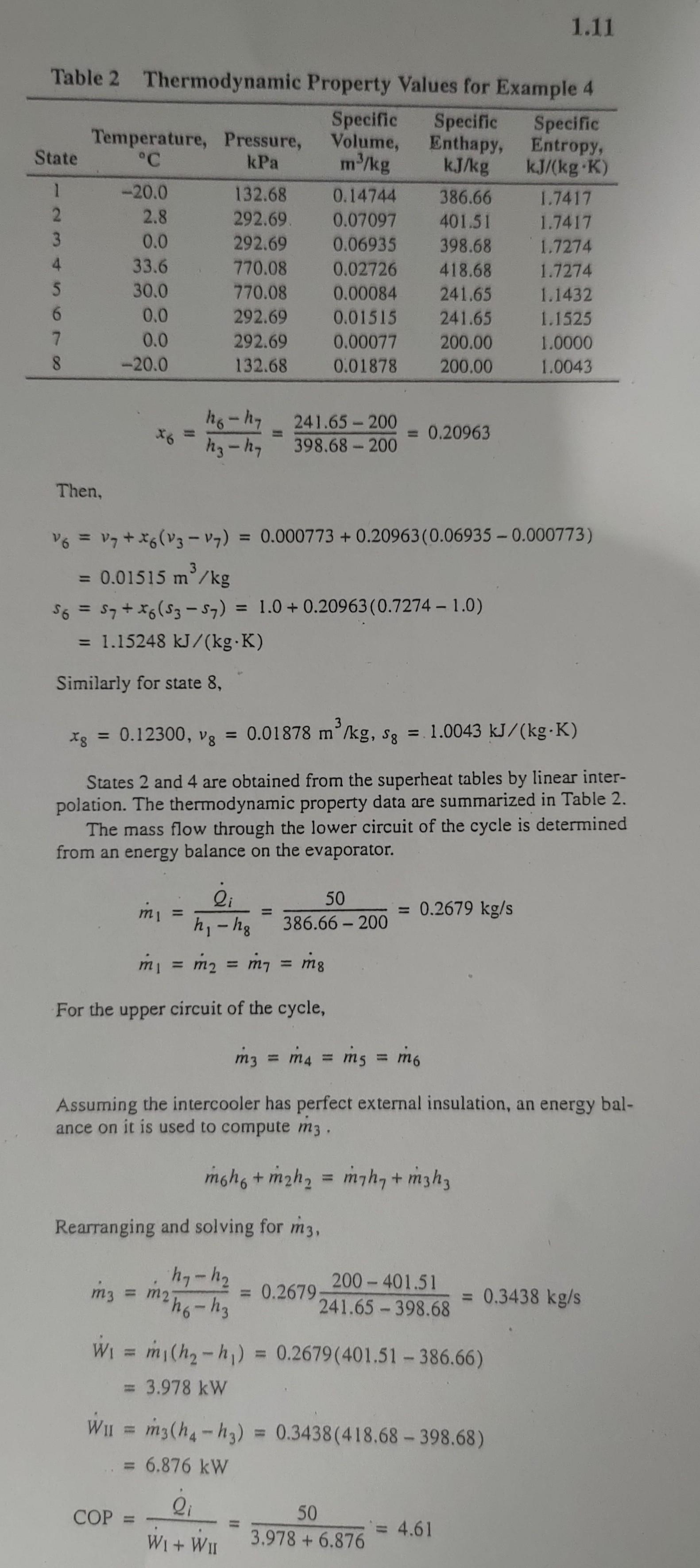 Solved Table 2 Thermodynamic Property Values for Examole 4 | Chegg.com