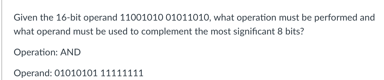 Solved Given the 16-bit operand 11001010 01011010, what | Chegg.com