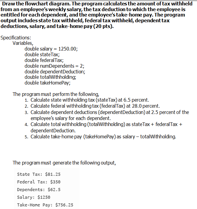 Solved Draw the flowchart diagram. The program calculates | Chegg.com