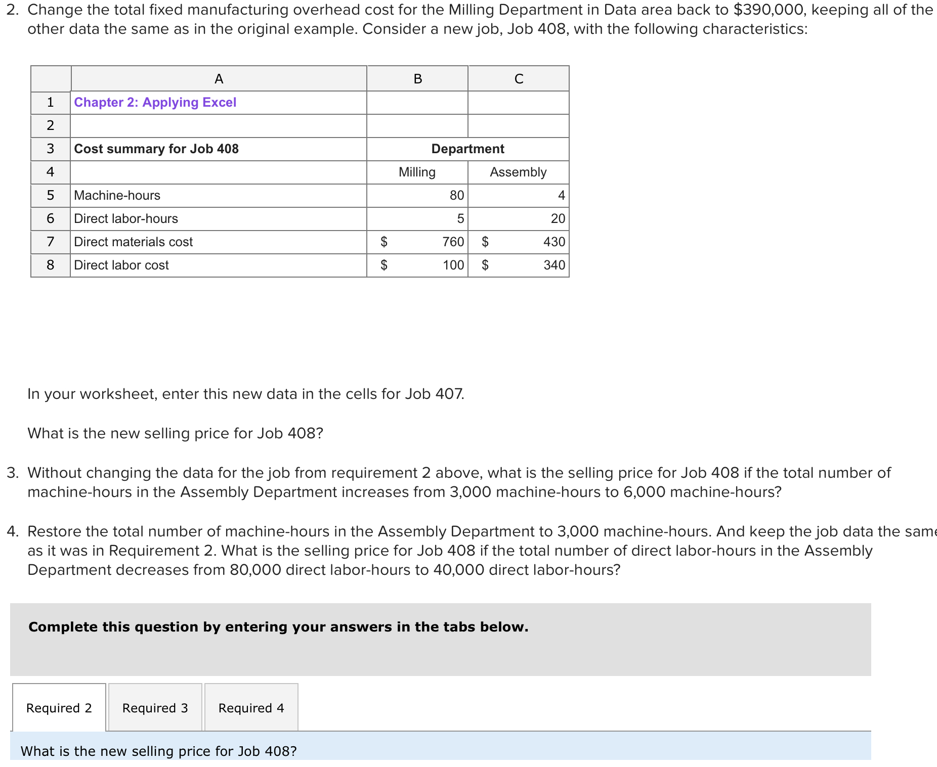 Chapter 2: Applying Excel Data Markup on job cost 75% | Chegg.com