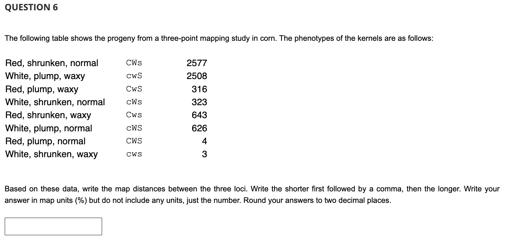 Solved The following table shows the progeny from a | Chegg.com