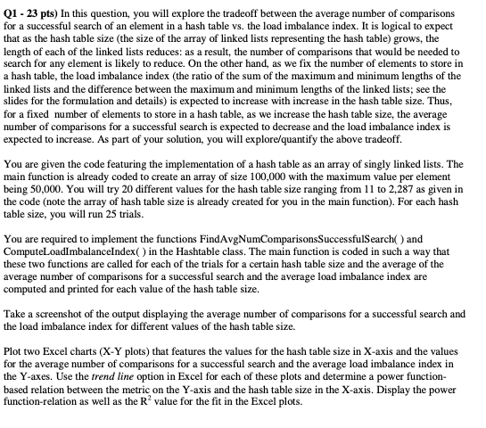 The entire code (that includes your implementations | Chegg.com