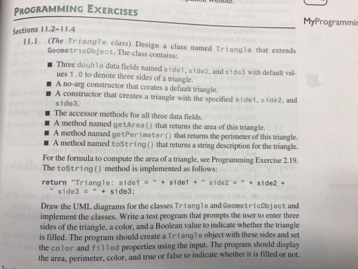 PROGRAMMING EXERCISES MyProgrammi Sections 11.2-11.4 | Chegg.com
