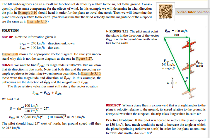Solved The lift and drag forces on an aircraft are functions | Chegg.com