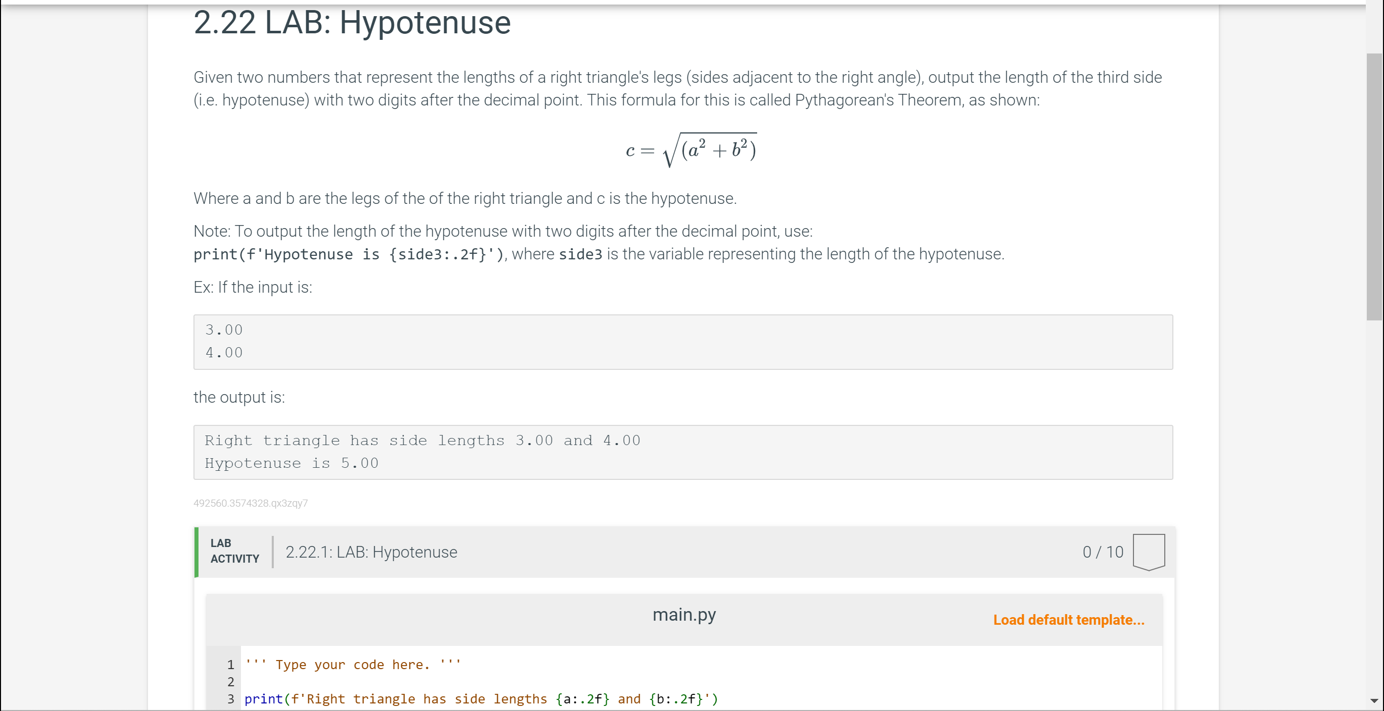 Solved Given two numbers that represent the lengths of a | Chegg.com