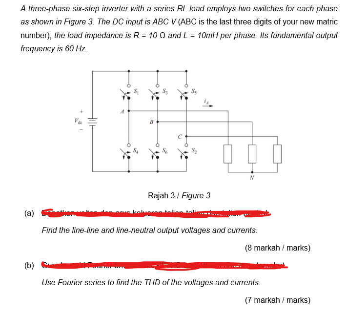 Solved A three-phase six-step inverter with a series RL load | Chegg.com