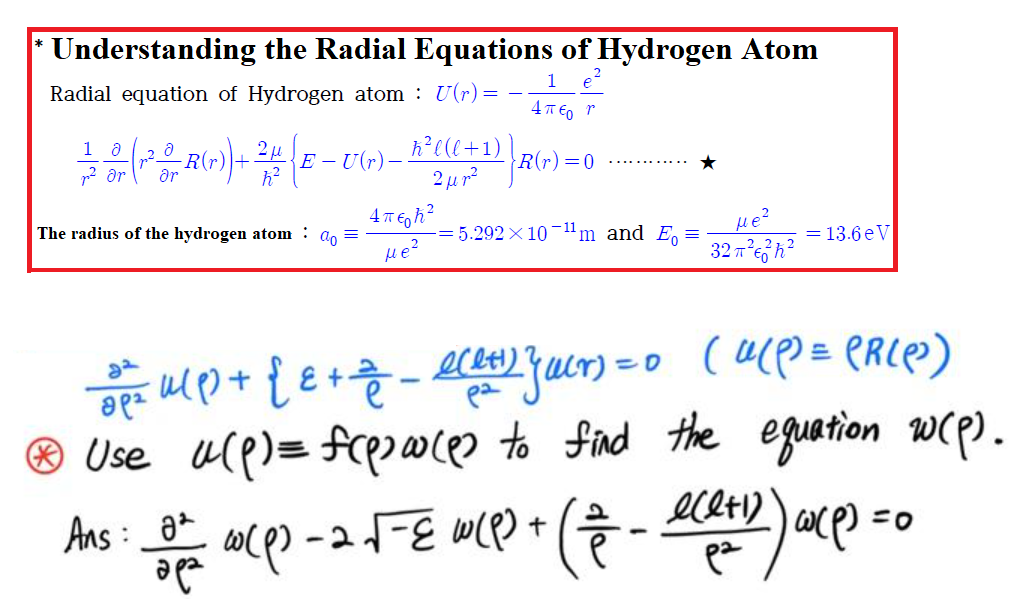 [Solved]: Understanding the Radial Equations of Hydroge