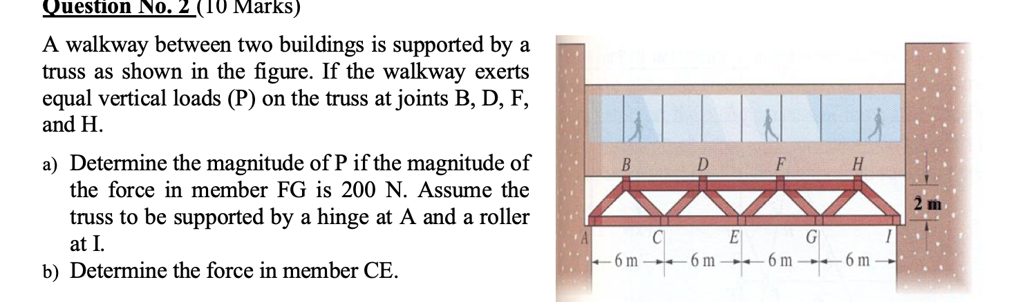 Solved Question No. 2 (10 Marks) A walkway between two | Chegg.com