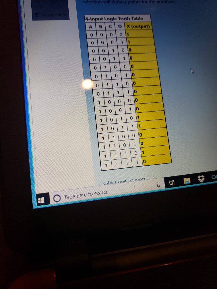 Solved selection will deduct points for the question 4-Input | Chegg.com