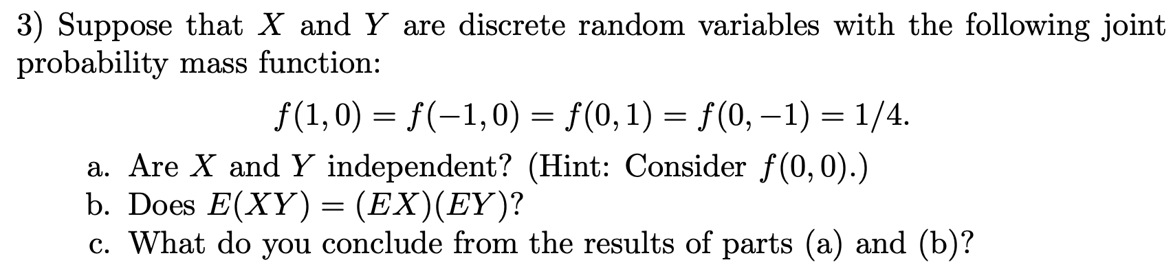 Solved Suppose that X and Y are discrete random variables | Chegg.com