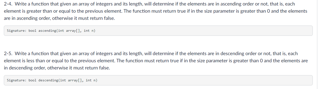 Solved 2-4. Write a function that given an array of integers | Chegg.com