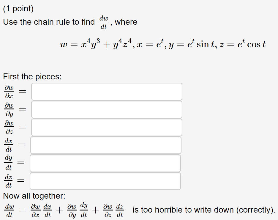 Solved CHAIN RULE PROBLEMS: Please solve parts A, B, C, and | Chegg.com